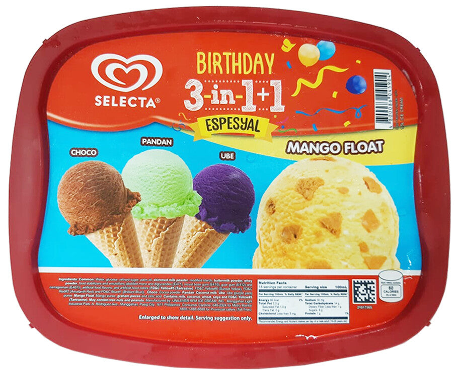 Selecta Birthday 3-in-1+1 Espesyal Choco + Pandan + Ube + Mango Float ...