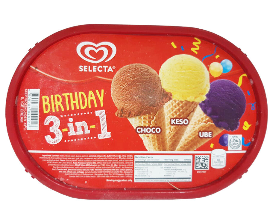 Selecta 3In1 Tubs Choco/Keso/Ube 1 liter – Marilen Mini Mart