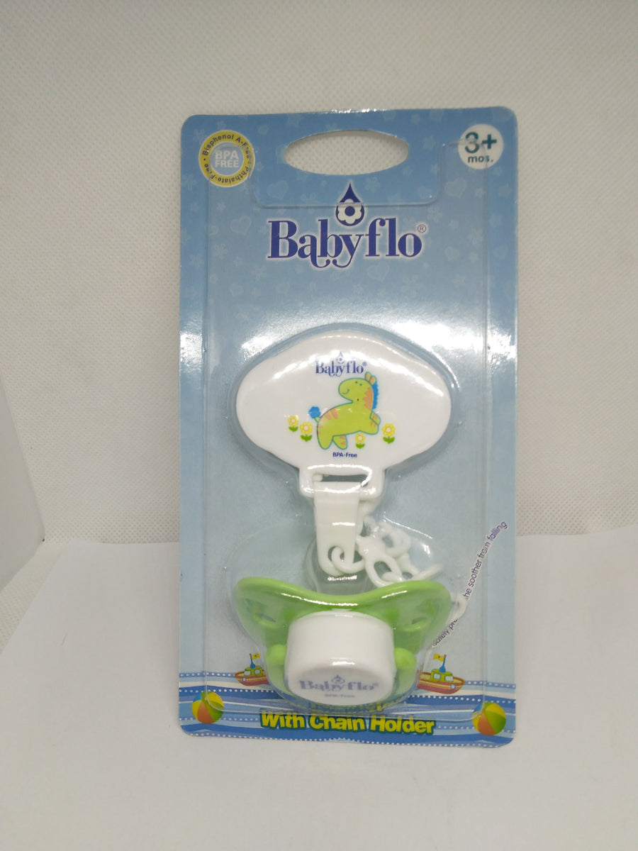 Babyflo Pacifier with Chain Holder 3+ – Marilen Mini Mart