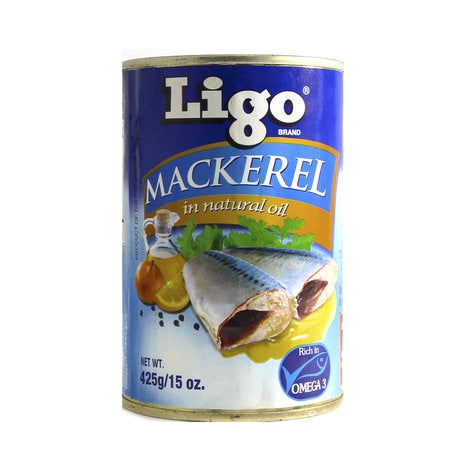 Ligo Mackerel in Natural Oil 425g – Marilen Mini Mart